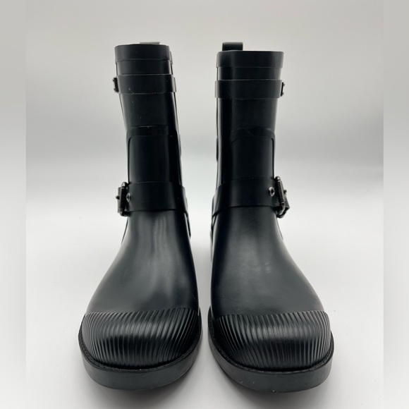Coach | Shoes | Coach Lester Shiny Rubber Black Boots | Poshmark